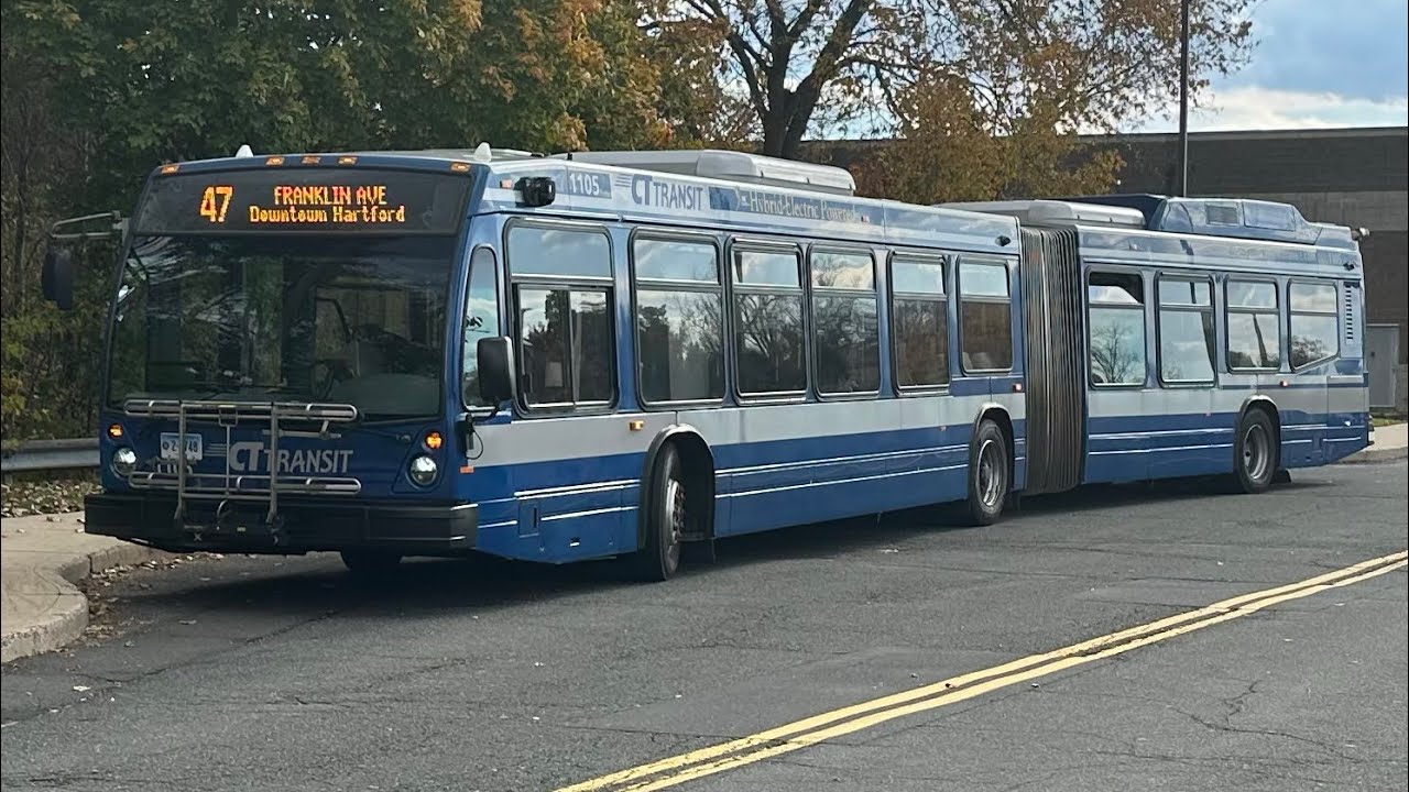 CTtransit 2011 Novabus LFS Articulated Hybrid #1105 Ride on route 47B - YouTube