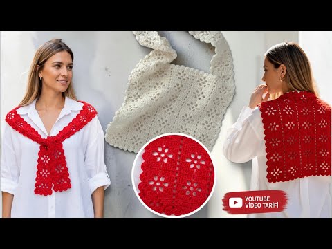 TIĞ İŞİ OMUZ ŞALI | BU ŞALIN YAPIMI ÇOK KOLAY! 😍 | YENİ BAŞLAYANLARDA KOLAYCA YAPABİLİR ✨✨✨
