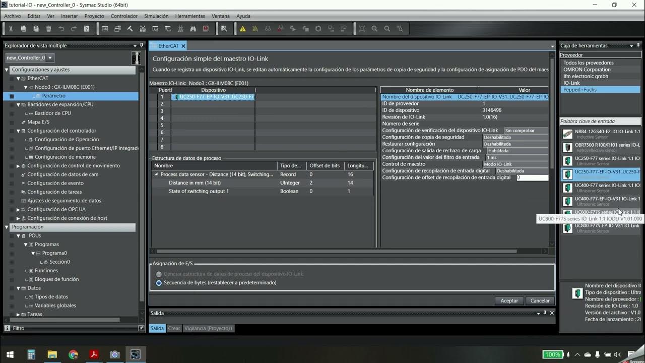 Configuració IO-link amb Sysmac Studio - OMRON - YouTube