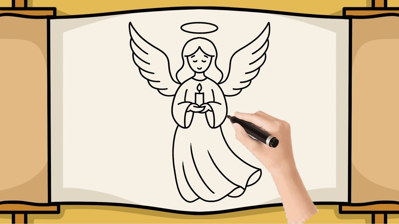 🎨 Cómo dibujar un Angel Facil paso a paso | Dibujo sencillo y hermoso ...