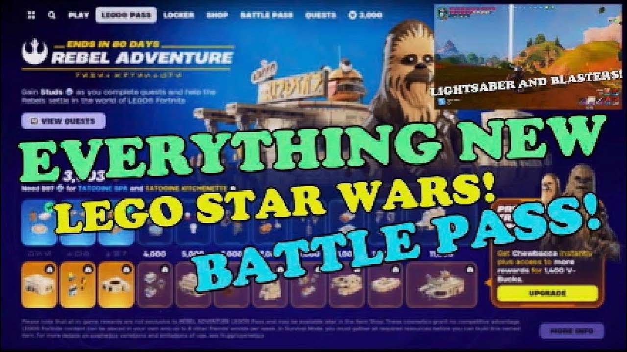 EVERYTHING NEW IN FORTNITE LEGO STAR WARS BATTLE PASS! SKINS, UPDATES ...