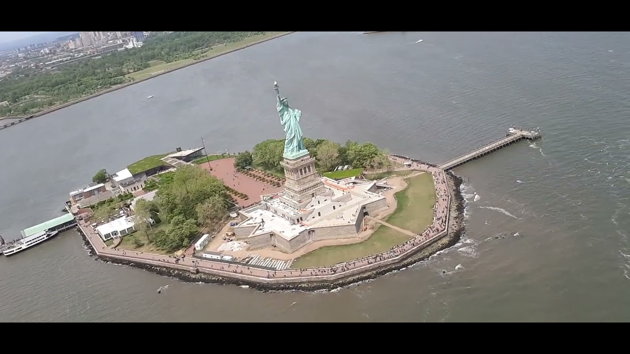 Amazing Aerial View of Statue of Liberty/ New York City - YouTube
