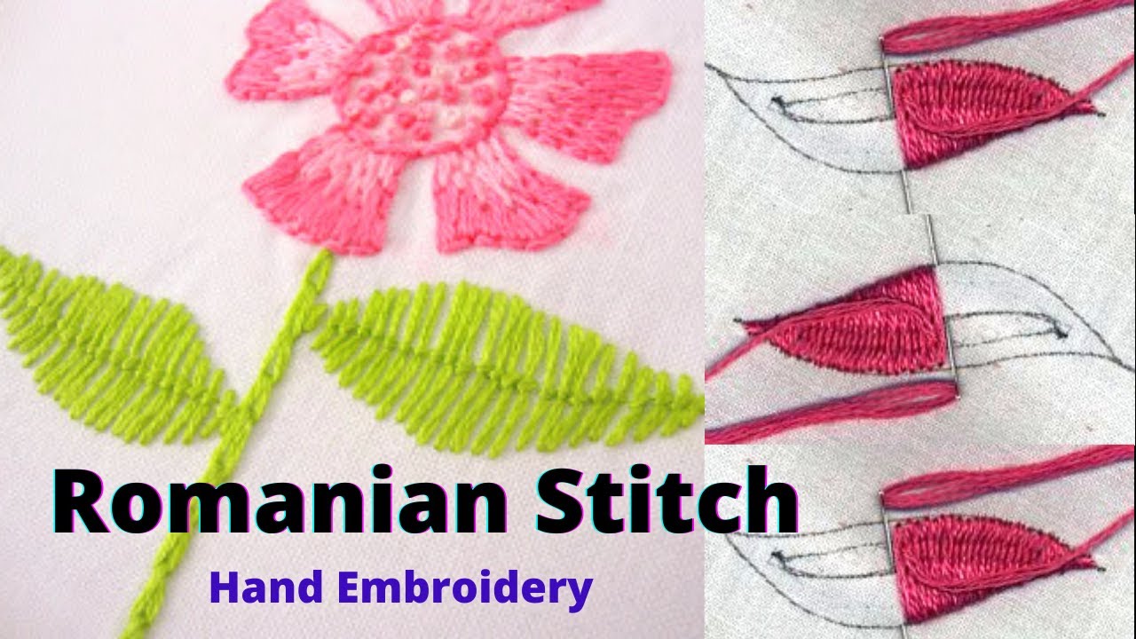Romanian Stitch || Hand Stitch For Beginners || Hand Embroidery ...