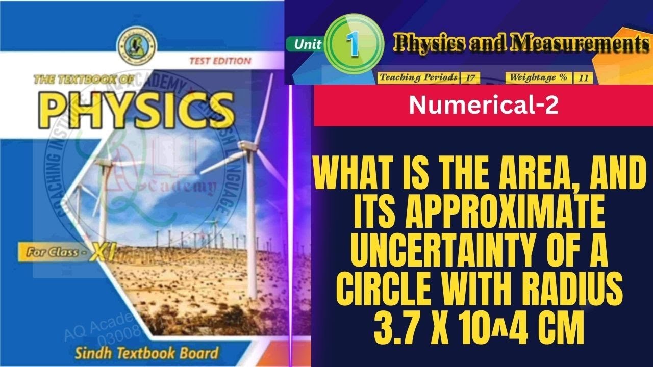 Chapter 1 Problem 2: What is the area, and its approximate uncertainty, of a circle with ...