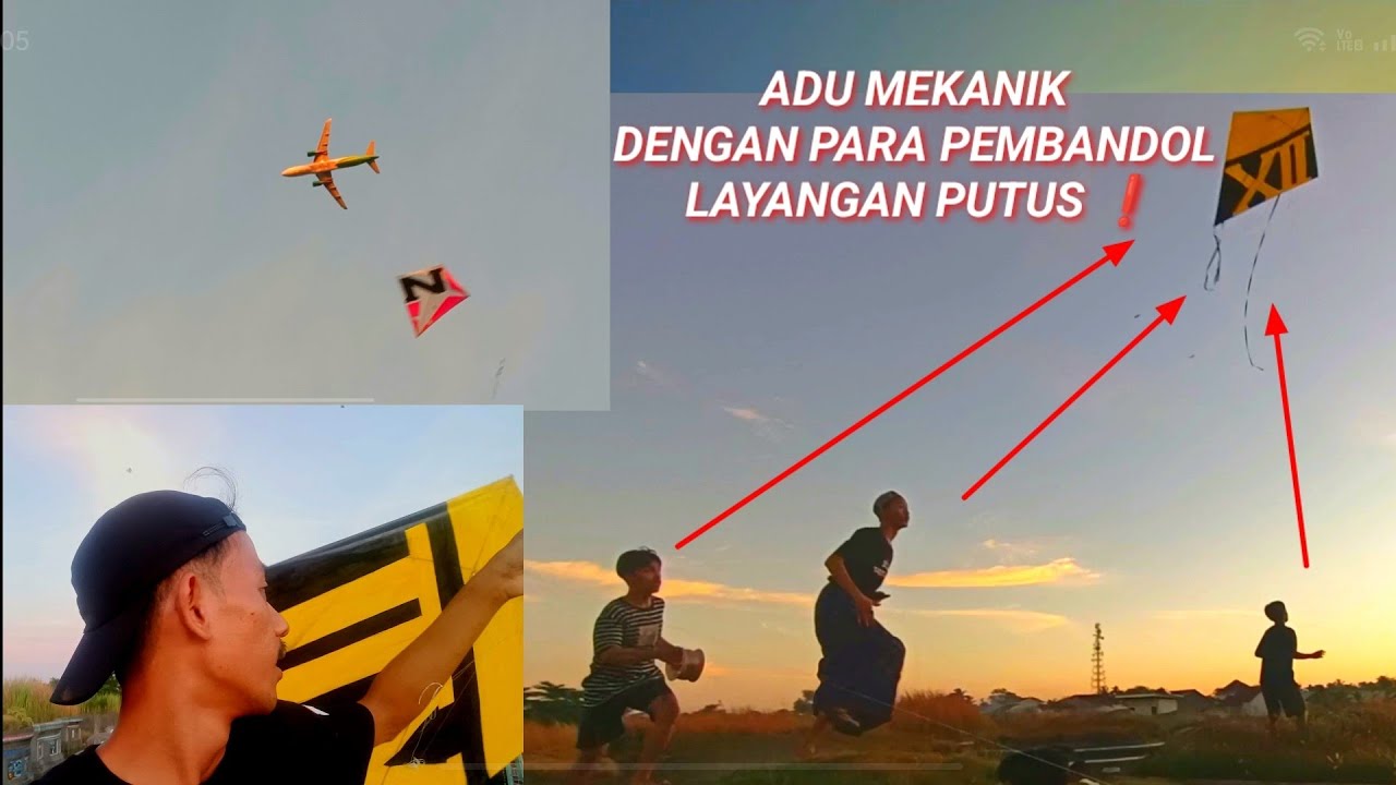 HEBOH REBUTAN LAYANGAN PUTUS DI LOKASI PESAWAT MELINTAS!!! - YouTube