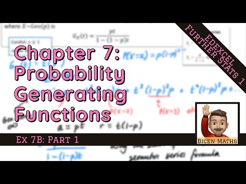 Probability Generating Functions 3 • PGFs of Standard Distributions • FS1 Ex7B • 📊 - YouTube