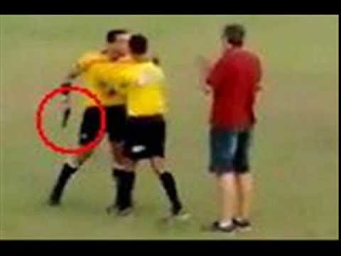 Referee pulls out a 'GUN' during football match in Brazil!!! - YouTube