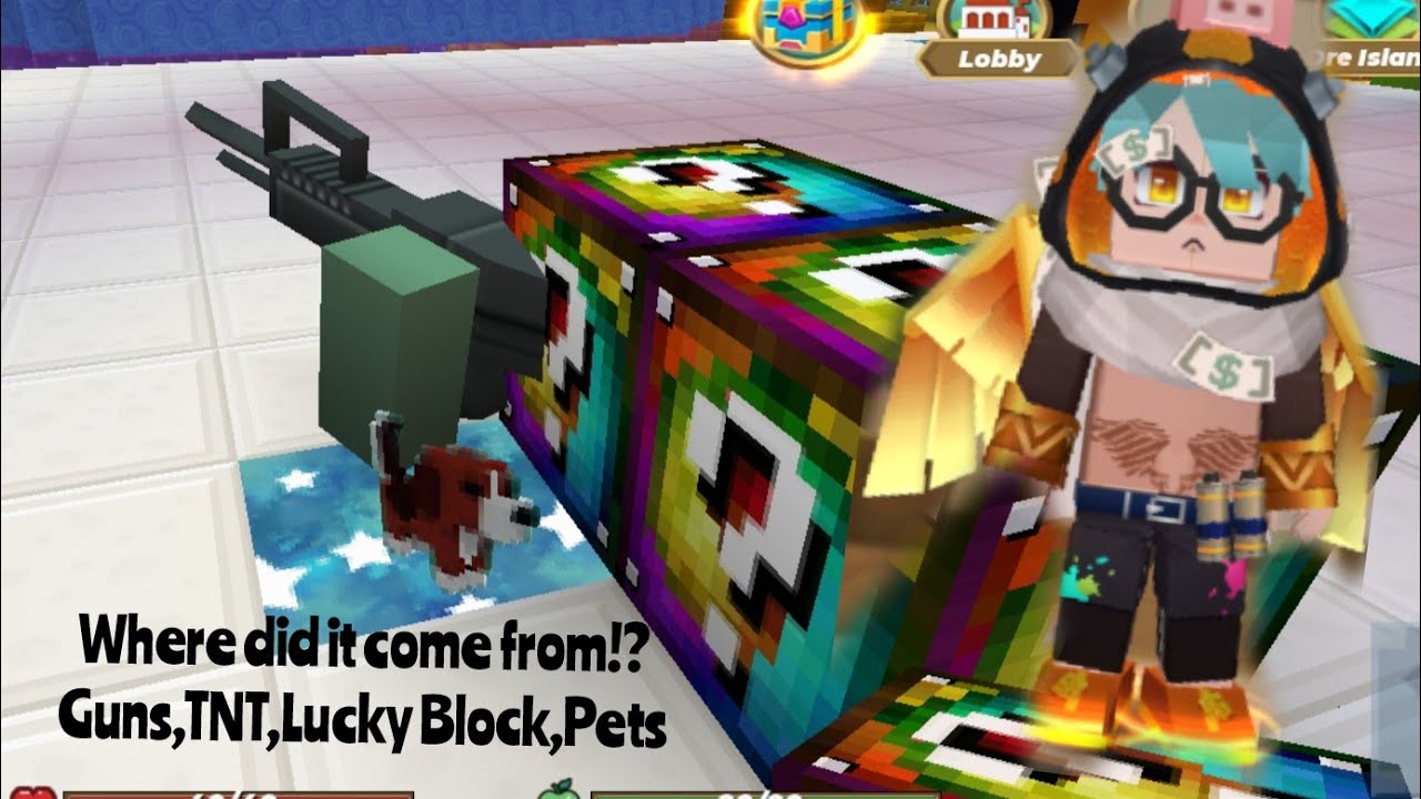 How To Get NEW Guns,Pets,TNT,Lucky Block in SkyBlock | Blockman Go ...