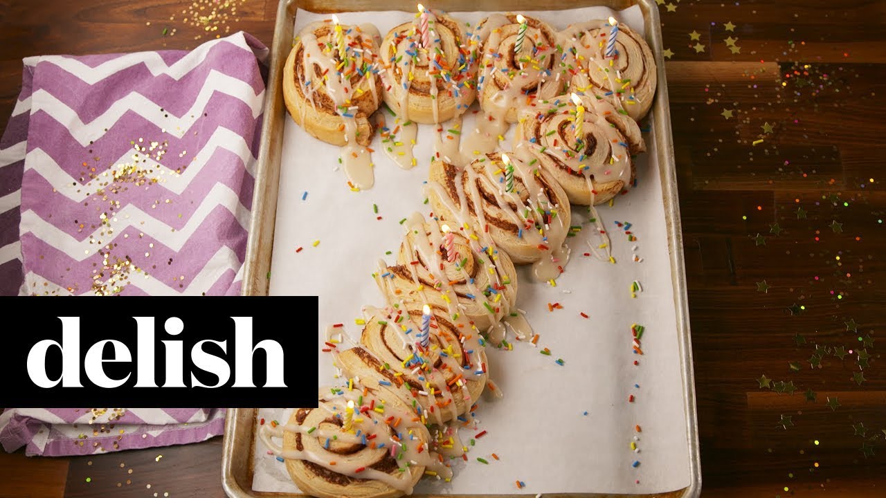 Birthday Cinnamon Rolls | Delish - YouTube