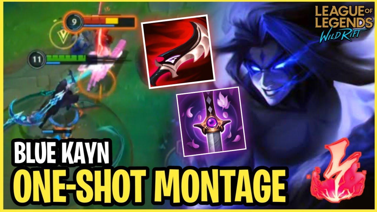WILD RIFT | BLUE KAYN ONE-SHOT MONTAGE IN SEASON 9 (FULL LETHALITY KAYN ...