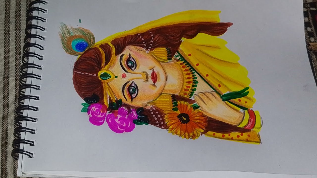 Radhe Rani colour pencil drawing easy ।। How to draw radhe rani with ...