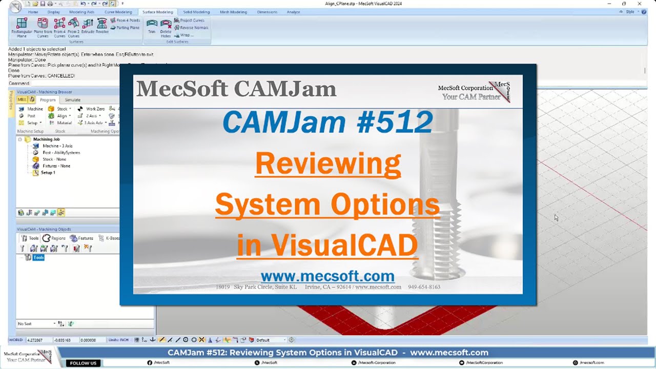 CAMJam #512: Understanding VisualCAD Options - YouTube