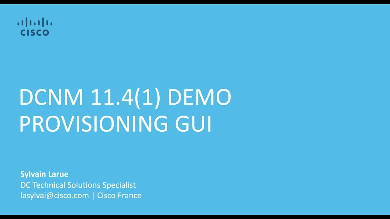 Cisco DCNM: Demo provisionning avec l'interface graphique - YouTube