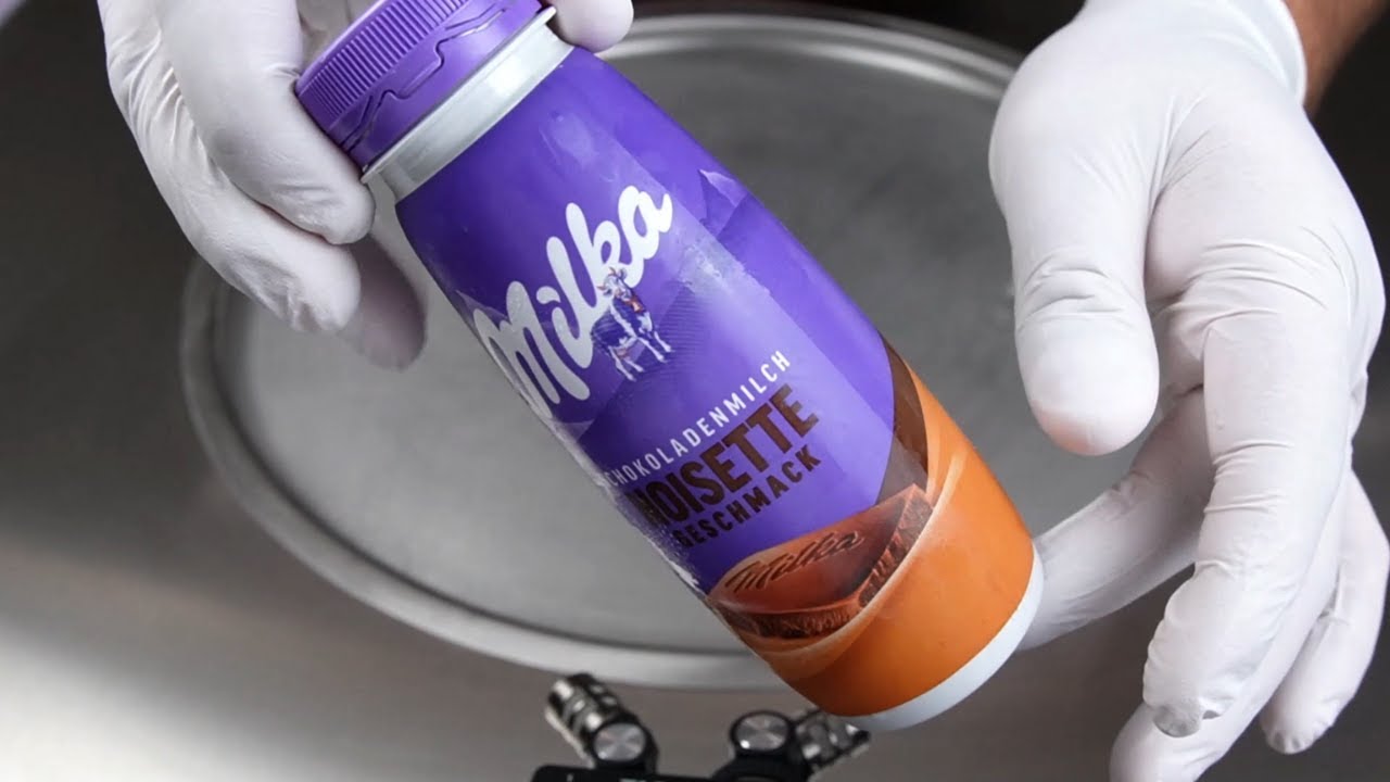 The most delicious ice cream rolls with Milka chocolate milk drink (-30 ...