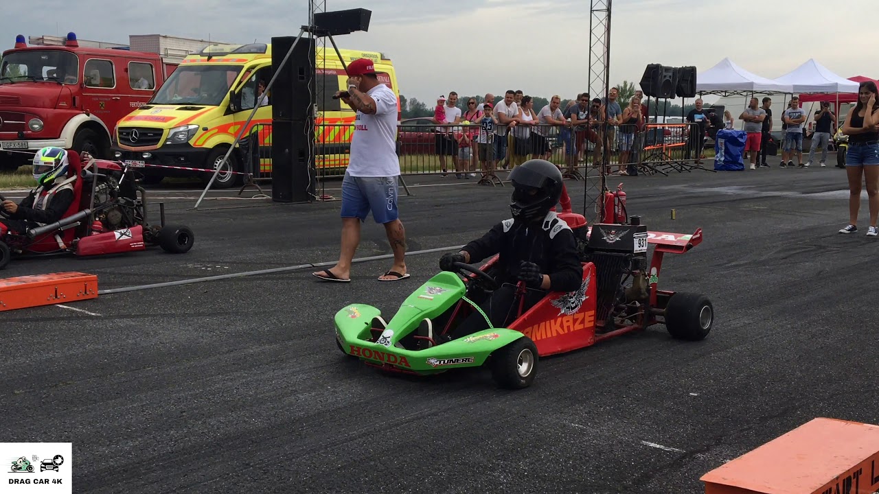 Drag kart honda 600 vs drag kart Kawasaki 900 1/8 mile drag race 4K ...