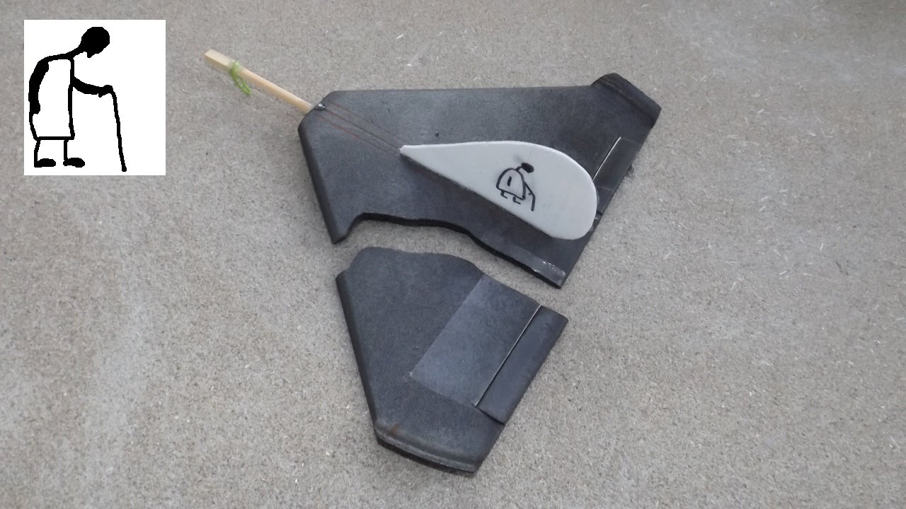Catapult Launch Chopstick and Polystyrene Glider Delta Wing - YouTube