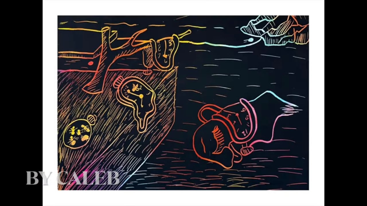 How to Draw The Persistence Of Memory By Salvador Dali With Rainbow ...