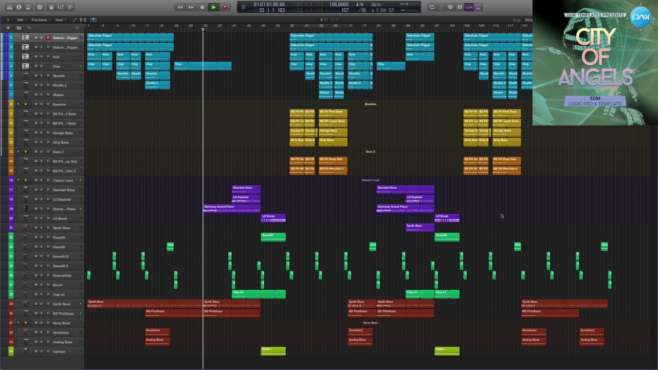 EDM HOUSE Logic Pro X Template City of Angels - YouTube