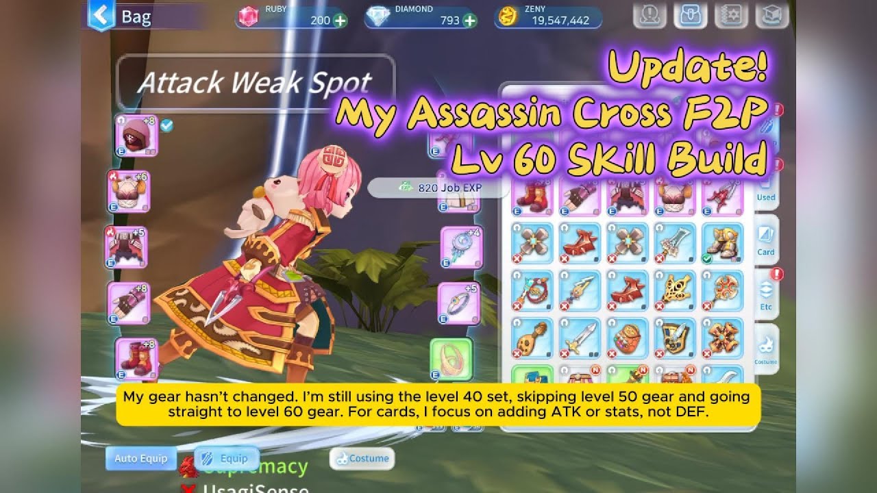 [F2P] Ragnarok V Returns Assassin Cross Builds LV 60 Single Target ...