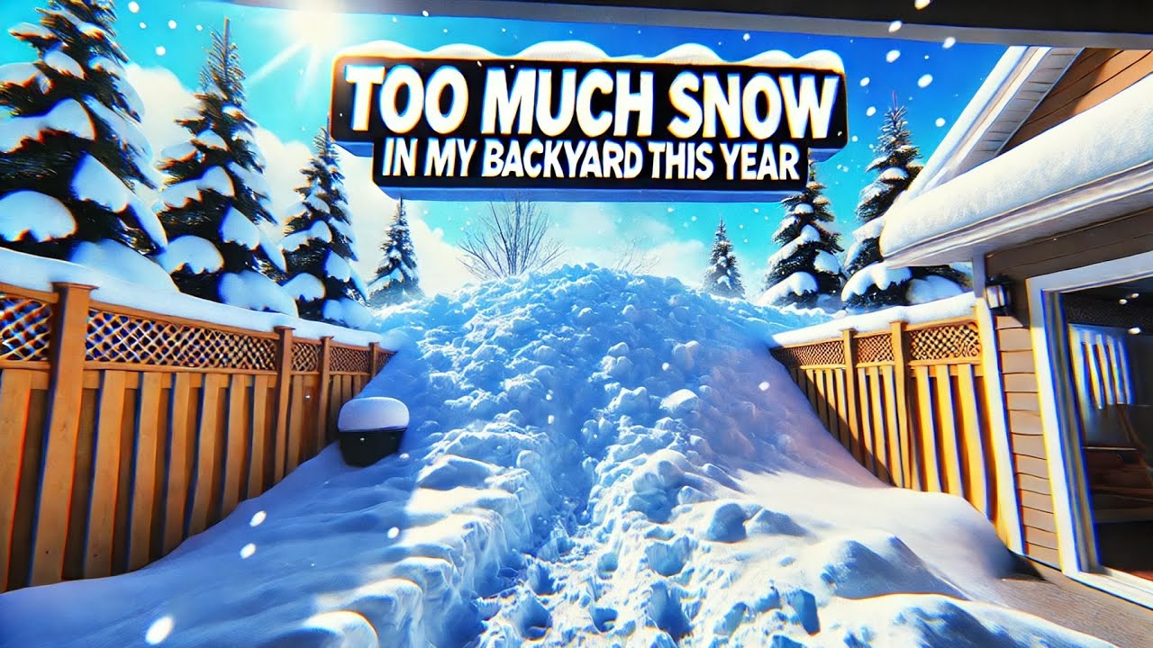 Too much snow in my backyard this year - YouTube
