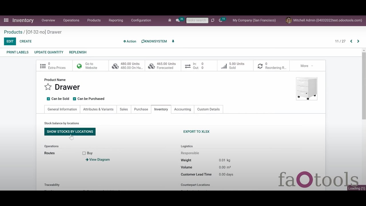 Odoo Stocks by Locations v15 by faOtools overview - YouTube