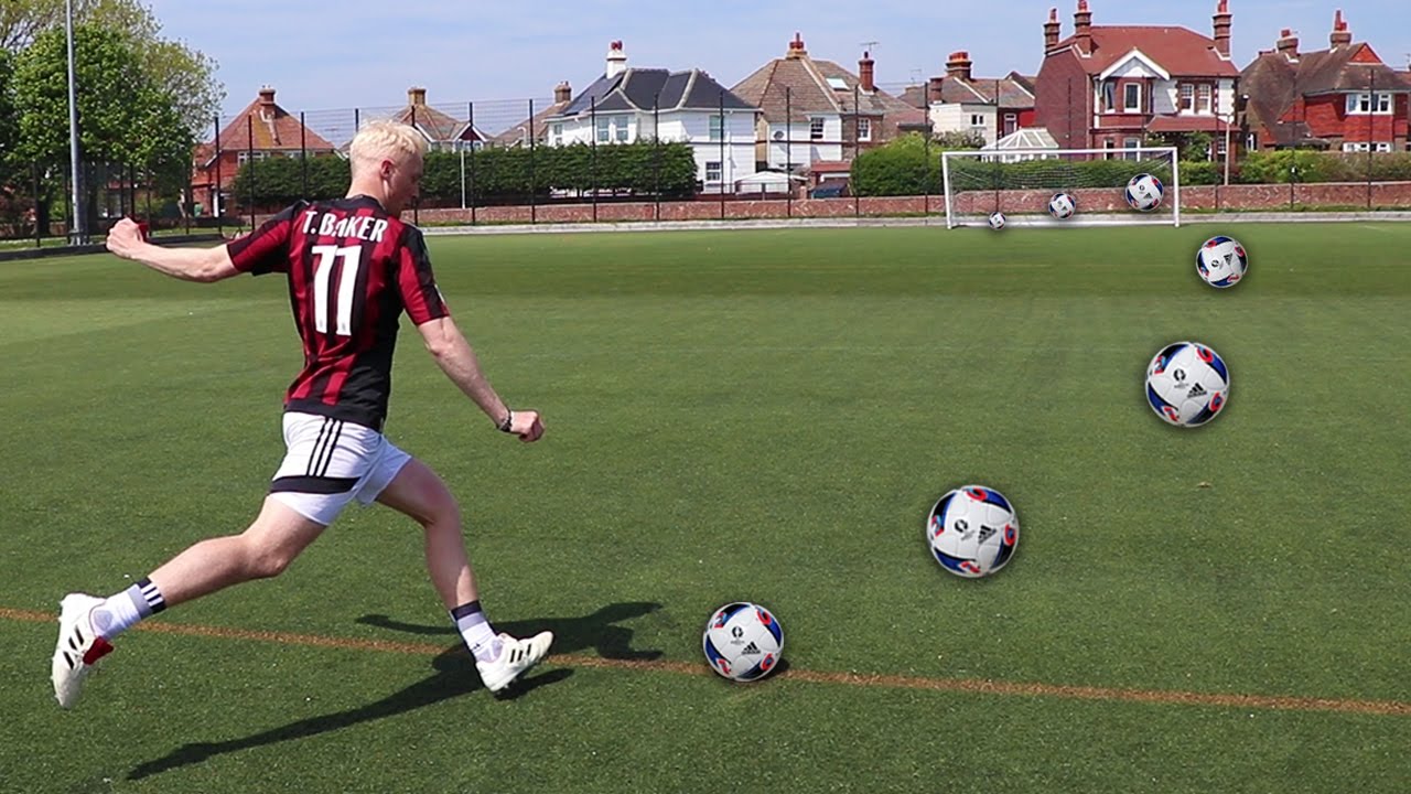 HALFWAY LINE SHOOTING CHALLENGE | FOOTBALL IN THE BANK #6 - YouTube