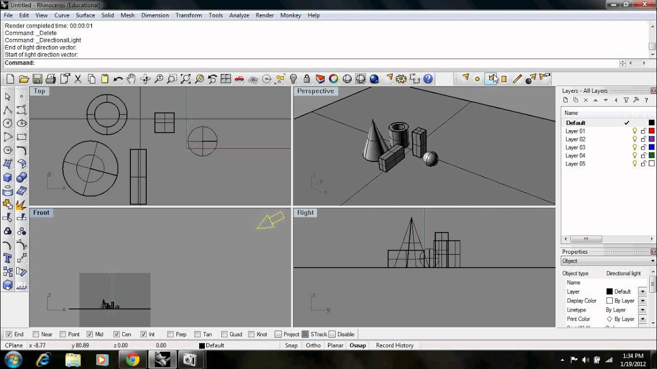 Rhino 3D 4.0 - DirectionalLight - YouTube