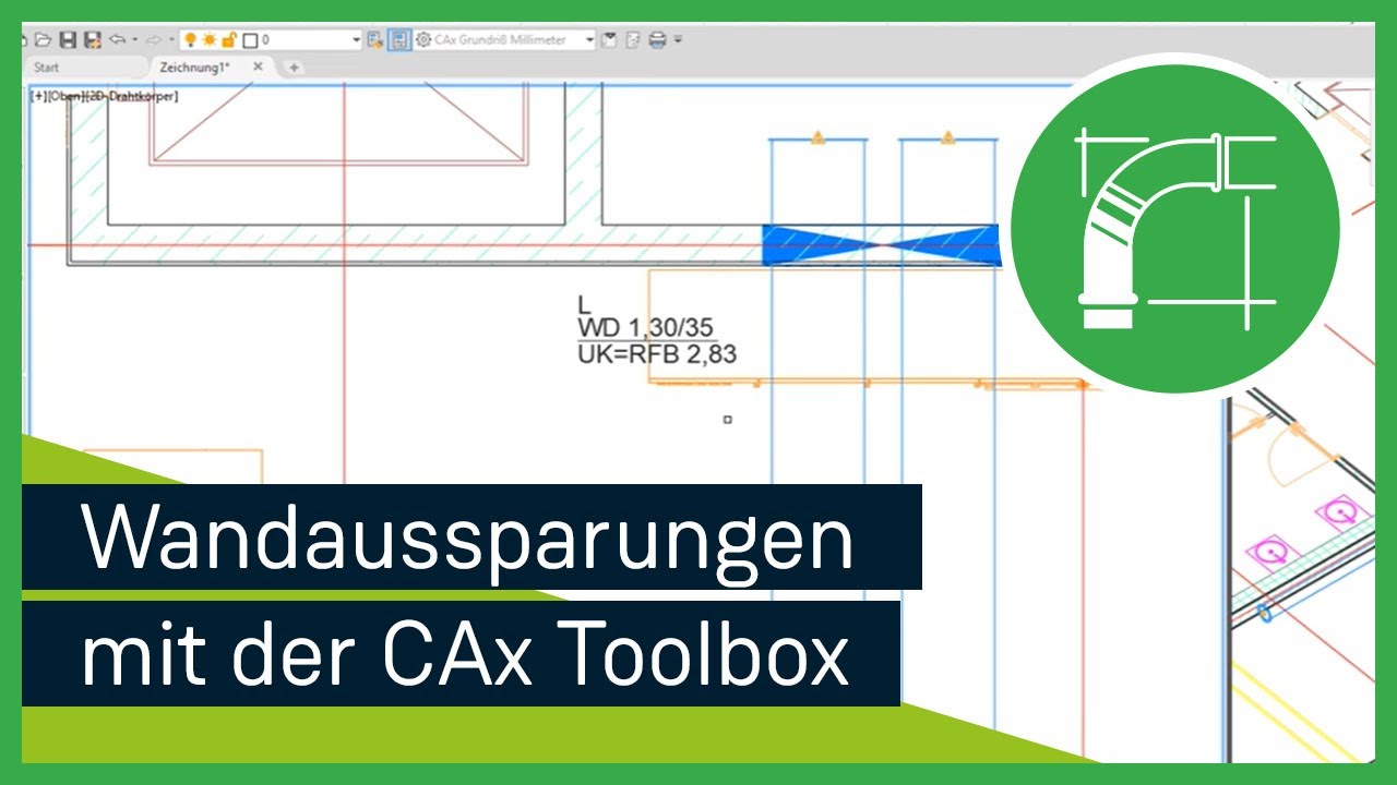 Wandaussparungen generieren in AutoCAD 2021 mit der CAx ToolBox - YouTube