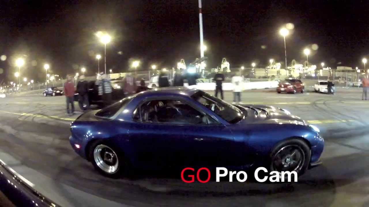 DNR Performance Nitrous LSx RX7 VS OUT OF ORDER Blue EVO 9 - YouTube