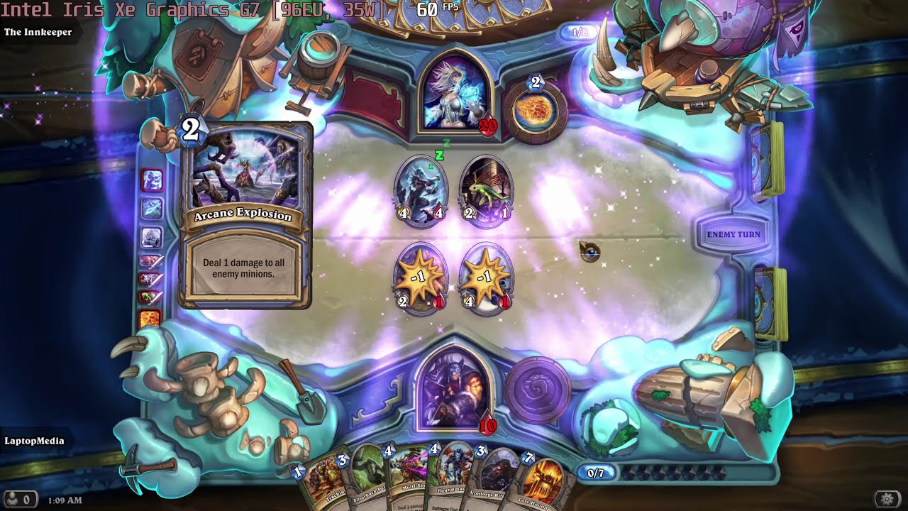 🎮 Intel Iris Xe Graphics G7 [96EU, 35W] - HEARTHSTONE gameplay ...