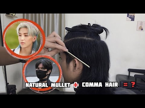 Natural MULLET dengan COMMA HAIR || Gaya rambut pria ala Korea yang di ...