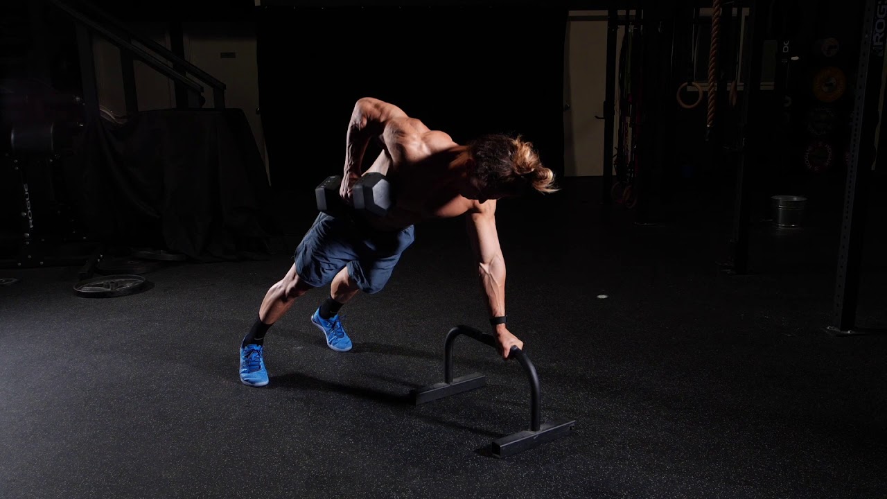 Parallette Plank Support Dumbbell Row - YouTube