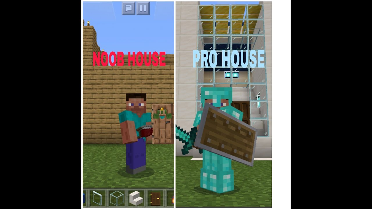 How to make a noob house and pro house - YouTube