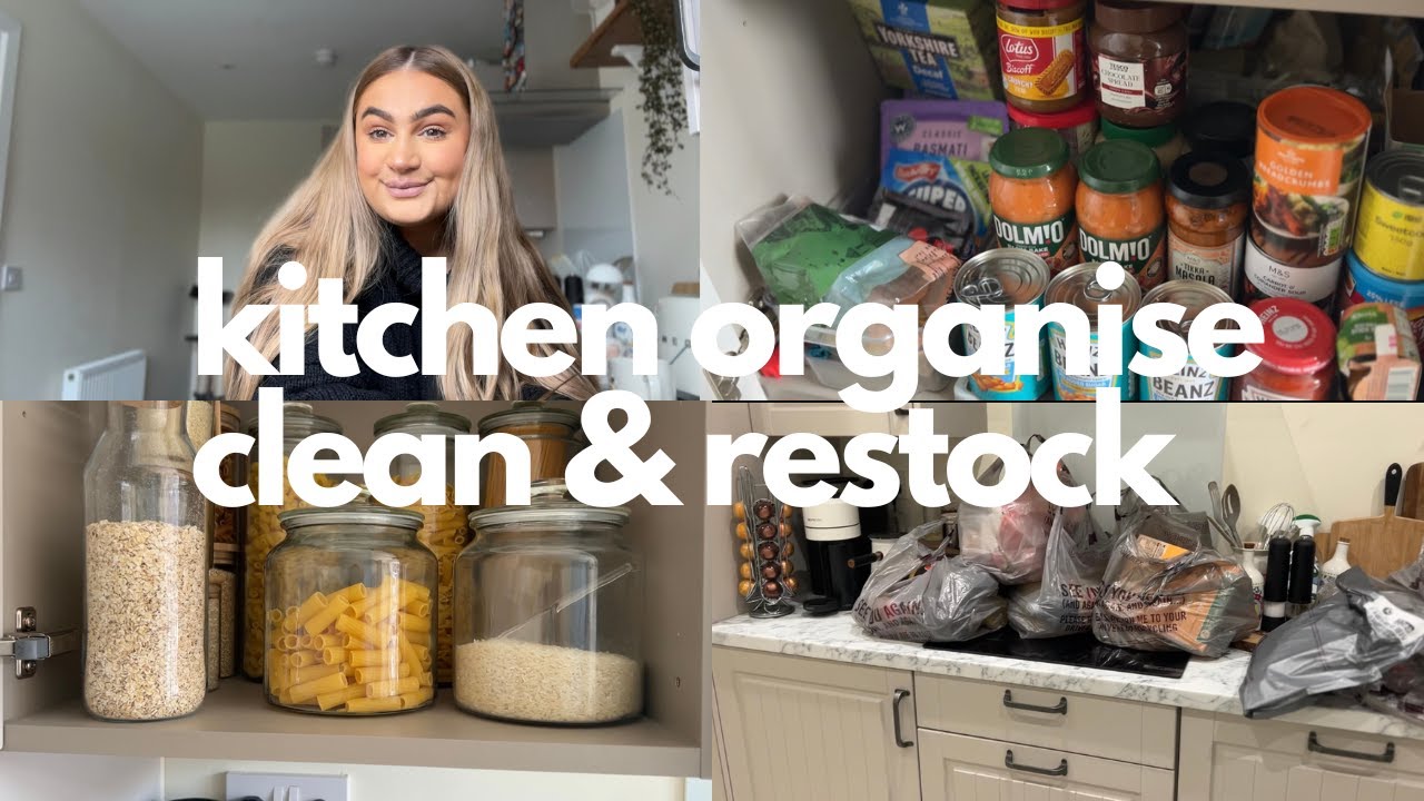 KITCHEN ORGANISE, CLEAN & RESTOCK + FOOD SHOP! - YouTube
