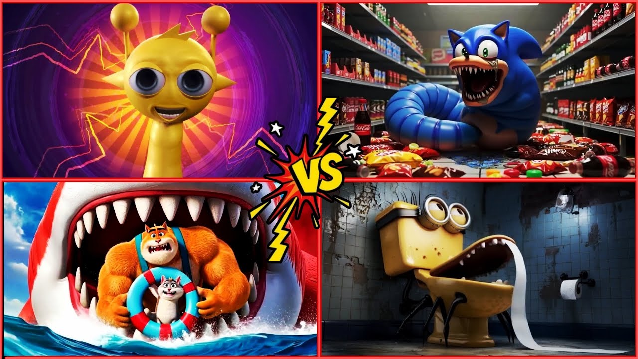 Sprunki Horrox 🆚 Sonic EXE 🆚 Mcqueen shark 🆚 Minion Toilet 🆚 Tiles Hop ...