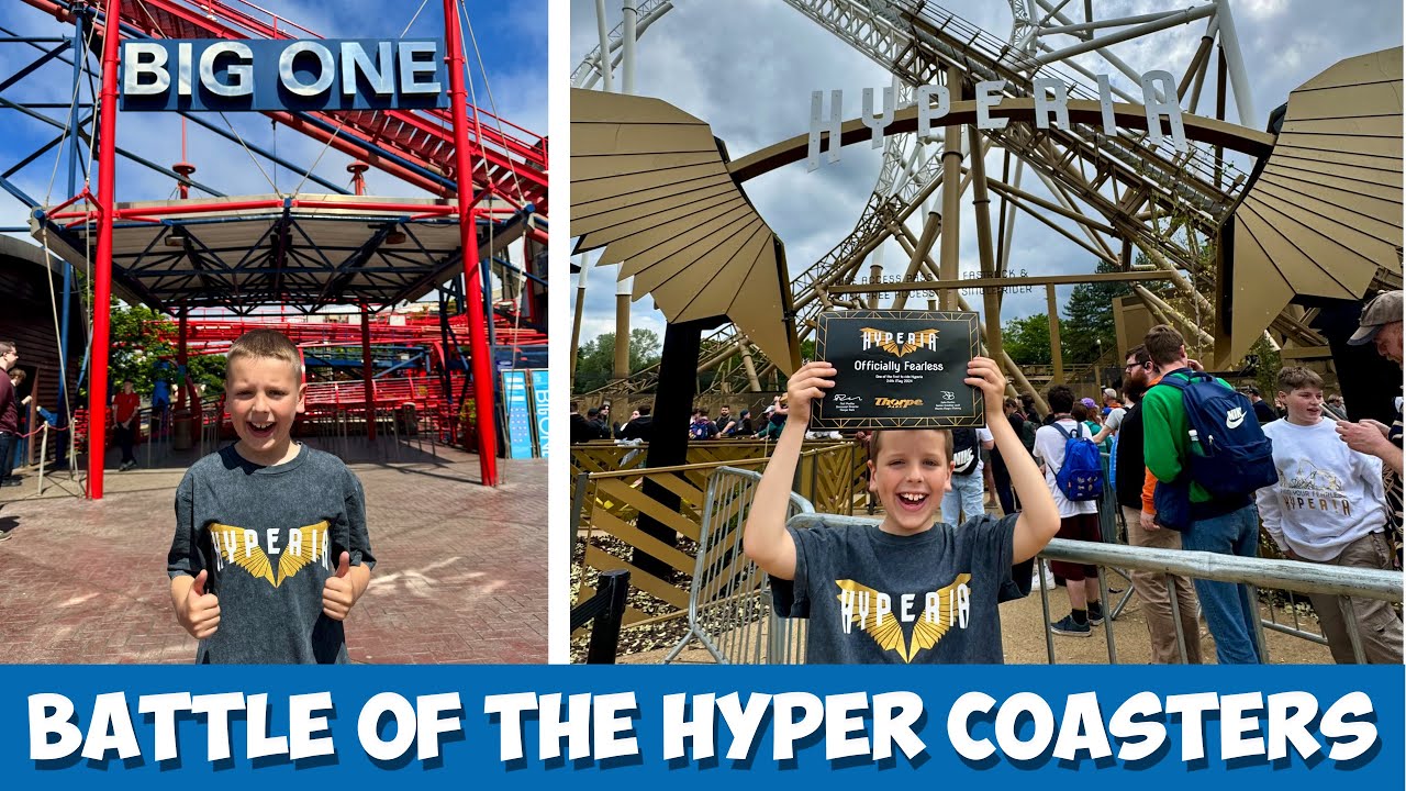 Big One vs Hyperia - Battle of the Hyper coasters - YouTube