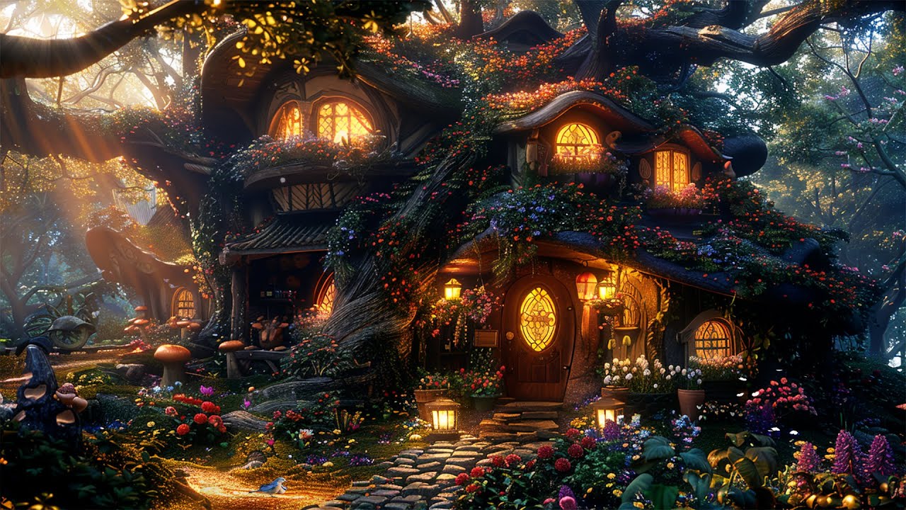 Mystery Witch's Treehouse in Ancient Forest | Enchanted Fantasy Music ...