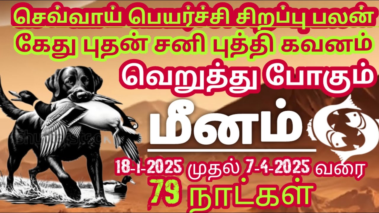 மீனம் ராசி செவ்வாய் பெயர்ச்சி சிறப்பு பலன் #meenam Rasi palan 18-1-2025 ...