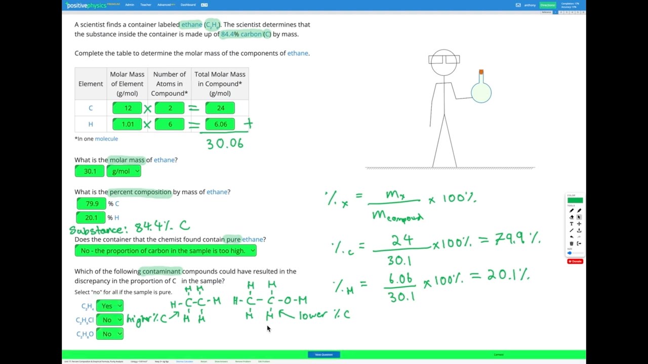 Chemistry - Percent Composition & Empirical Formula - Purity Analysis ...