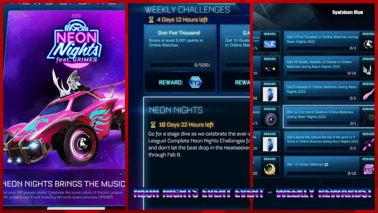 Rocket League 🚀[NEON NIGHTS REWARDS - WEEKLY CHALLENGES!]|Ryufalcon ...