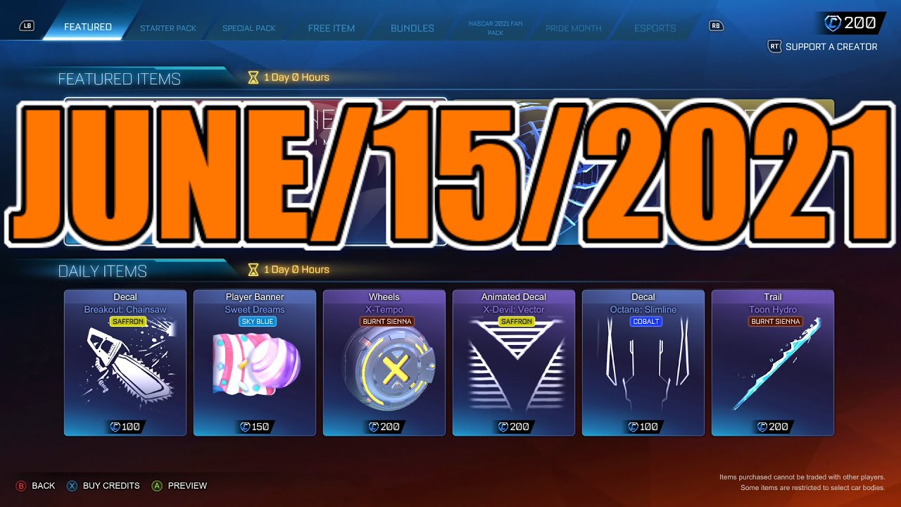 ROCKET LEAGUE ITEM SHOP | JUNE-15-2021 | RL Item Shop Today - YouTube