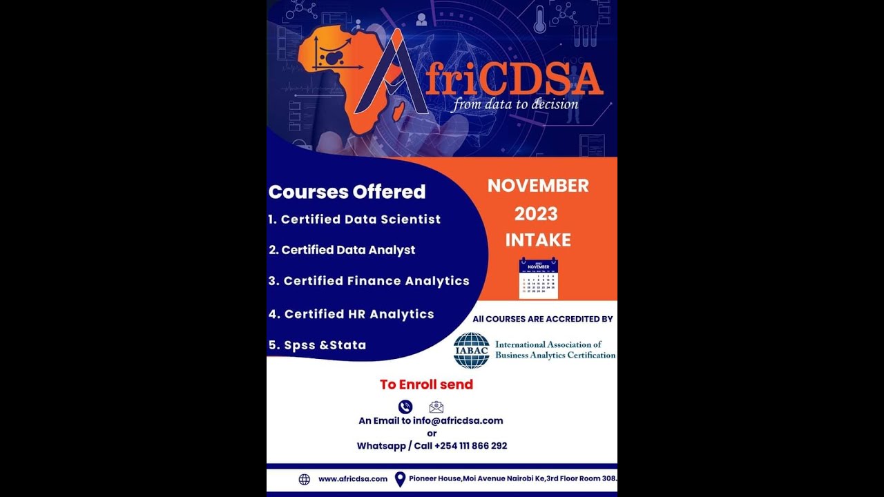 AFRICDSA NOV 2023 INTAKE DATA SCIENCE OPEN DAY - YouTube