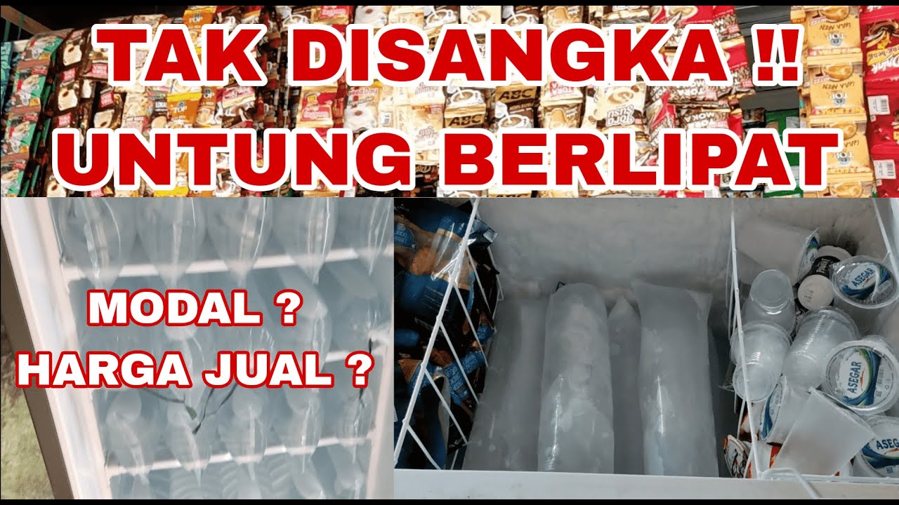 JUALAN ES BATU UNTUNG BESAR | Bongkar harga modal menjual es batu - YouTube