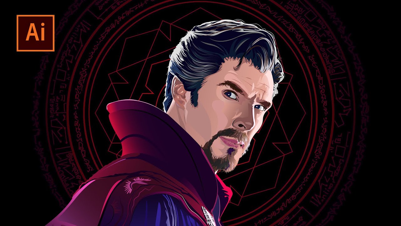 Doctor Strange vector art | Adobe illustrator | Vector Art | Speed Art ...