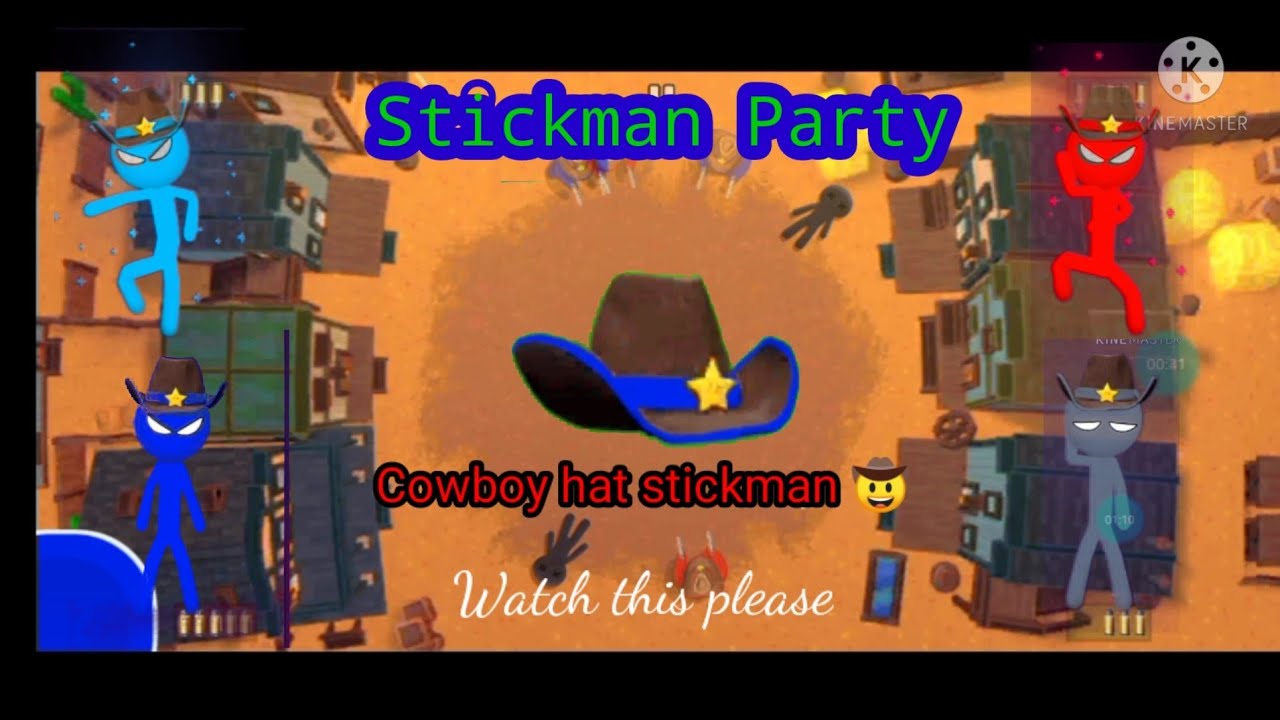 Stickman Party Cowboy 🤠 hat stickman mini games | Tournament - YouTube