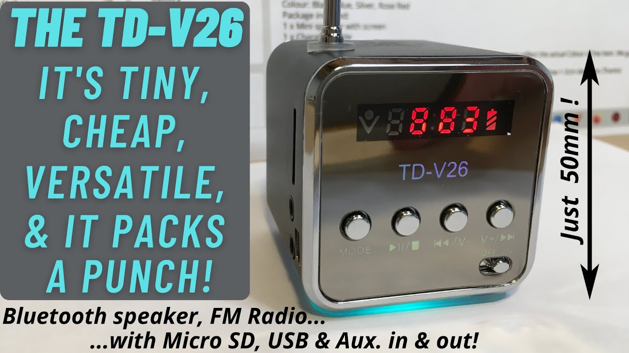 Just a 50mm cube! The versatile low-cost TD-V26, FM radio, MP3 player ...