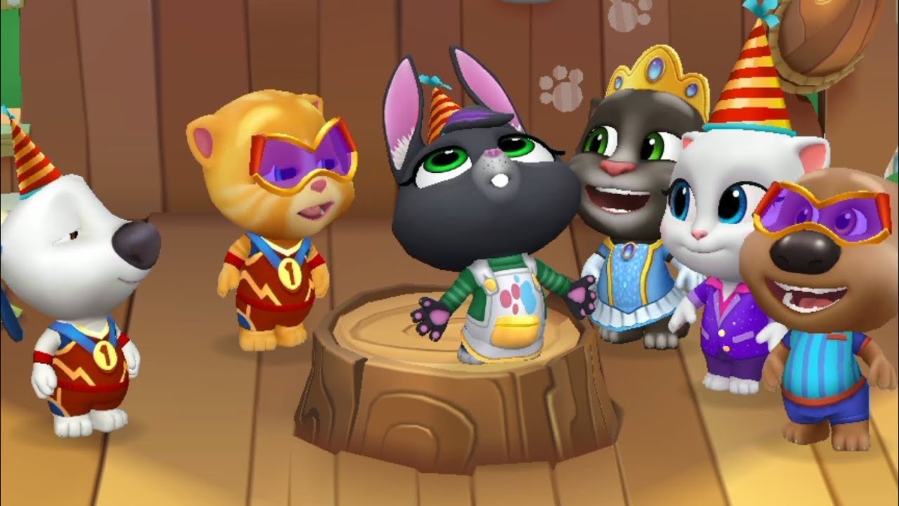 my talking Angela cute level 7 game playing with friends tom talking ...