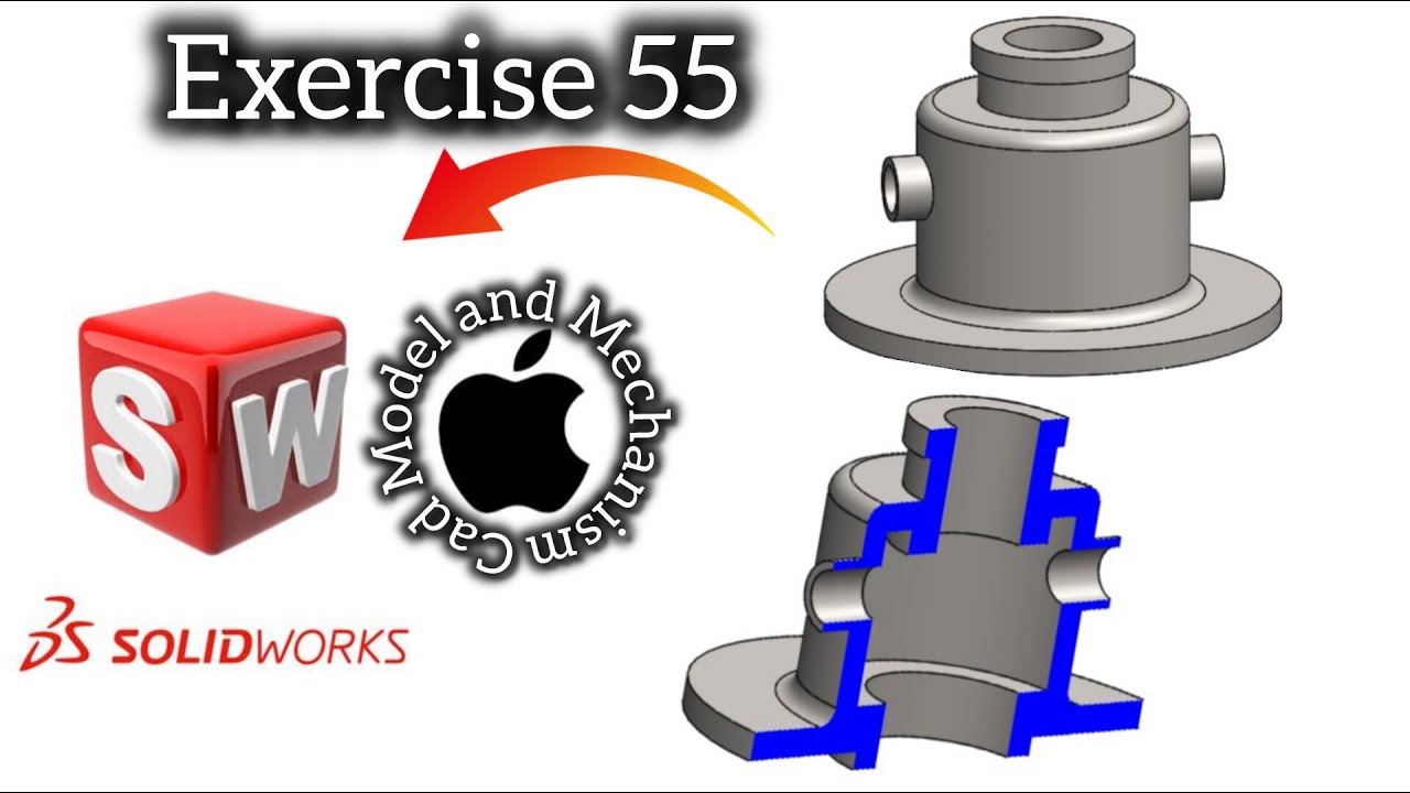 Solidworks tutorial exercise 55||revolved Boss|| revolved command in ...