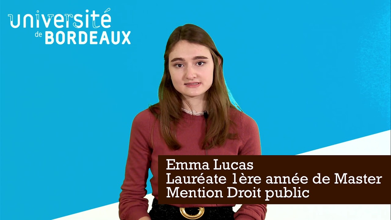 Portrait Emma Lucas - Lauréate 1ère de Master mention Droit public ...