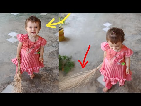 little baby clean the house😀 | funny baby videos | salwaqueen |